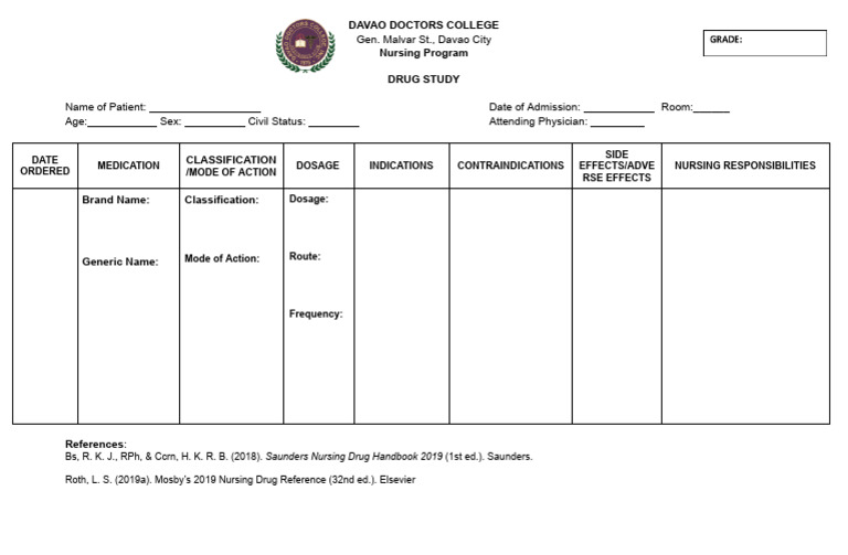 Drug Study Form with ref | PDF