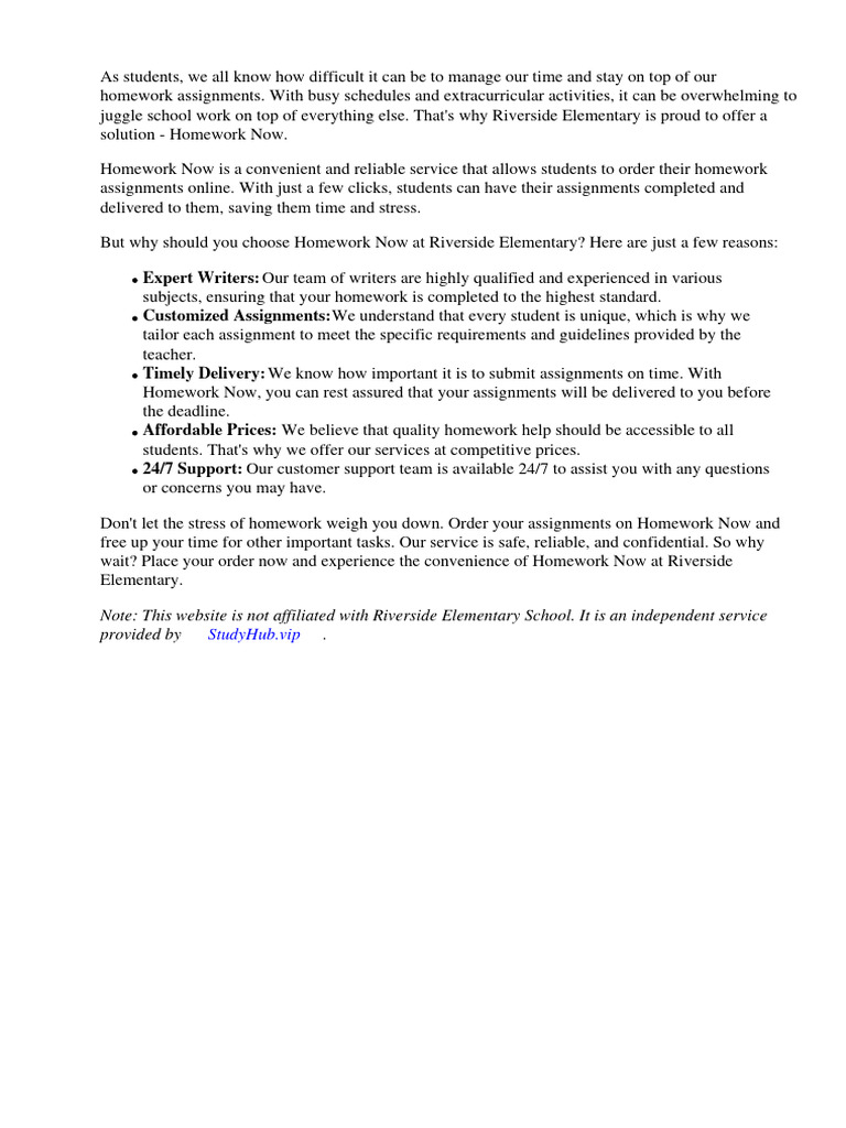 Homework Now Riverside Elementary | PDF | Homework | Schools