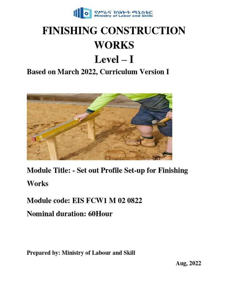 M02 Profile Set-Up For Finishing Works | PDF | Surveying | Waste