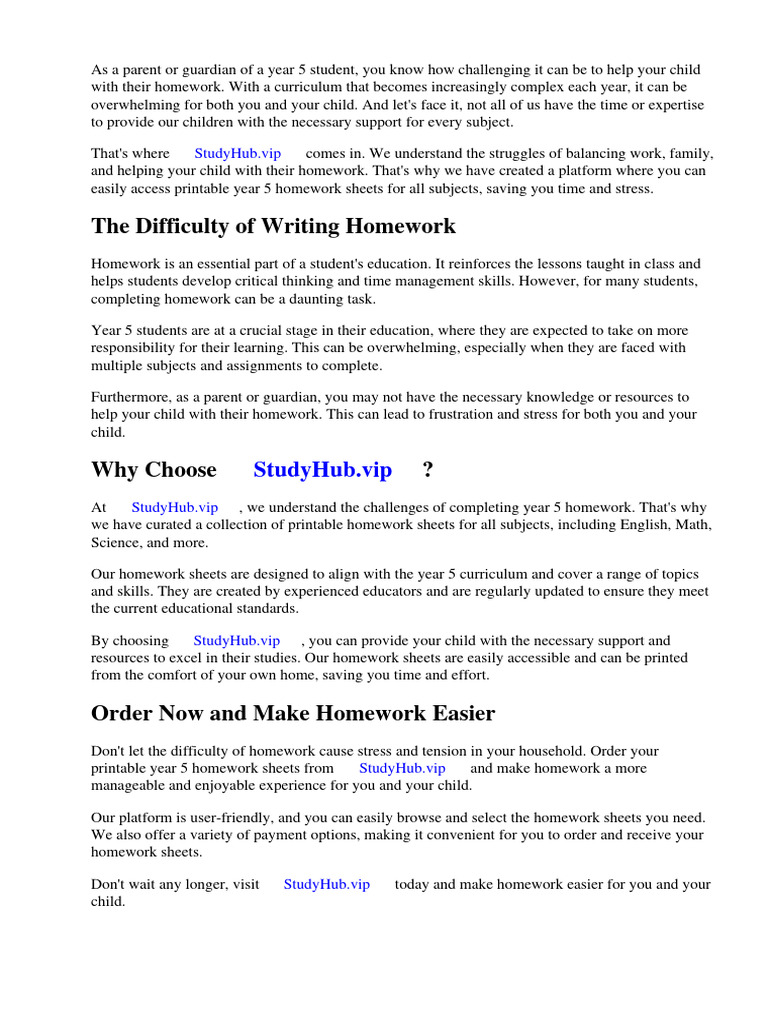 Year 5 Homework Sheets Printable | PDF | Worksheet | Mathematics