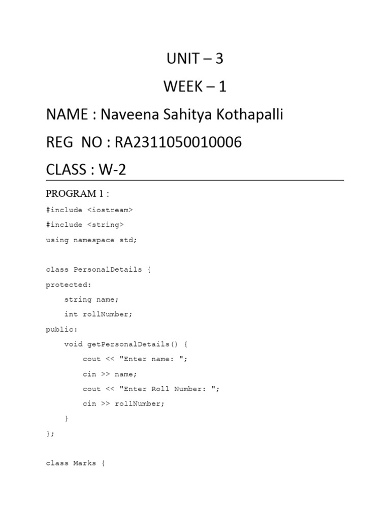 Unit3 Week1 OODP | PDF | Area | Namespace