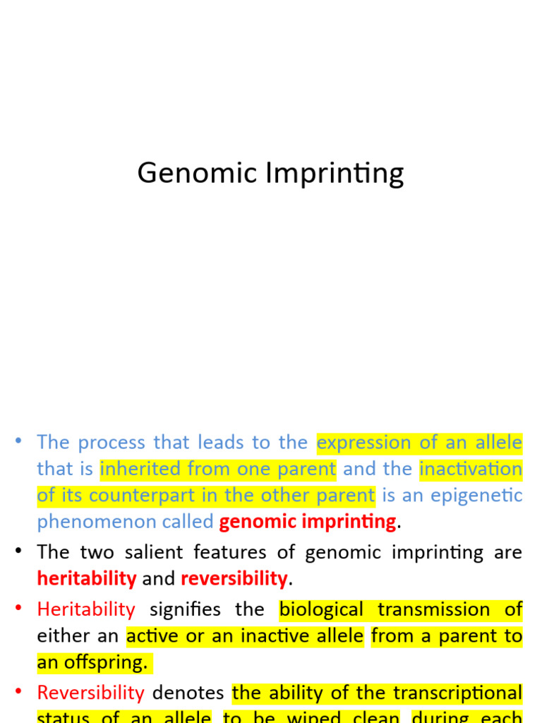 Understanding Genomic Imprinting and Disorders | PDF | Dna Methylation ...