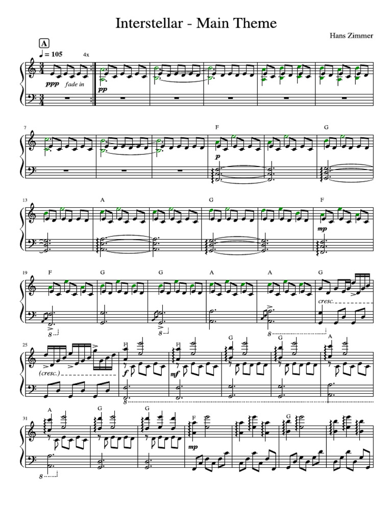 Interstellar - Main Theme | PDF