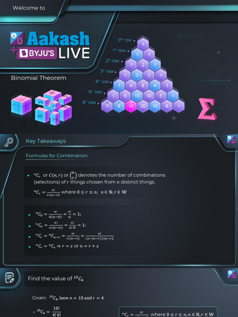 Binomial Theorem Pdf Rational Number Algebra