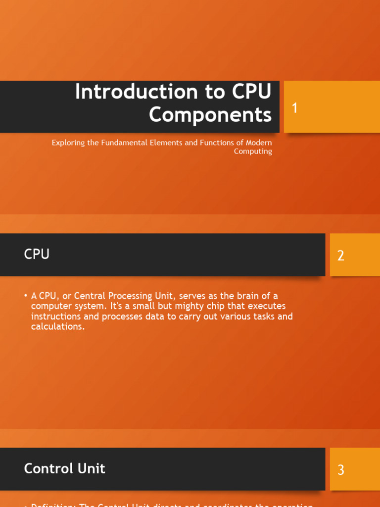 Introduction To CPU Components | PDF | Central Processing Unit ... Introduction To CPU Components | PDF | Central Processing Unit ...