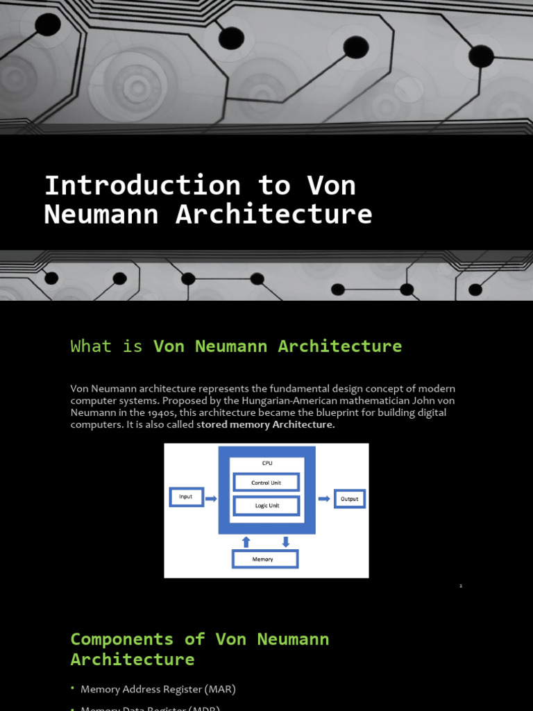 Overview of Von Neumann Architecture | PDF | Central Processing Unit ...