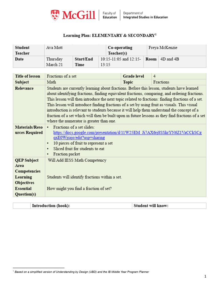 Second Formative Lesson Plan | PDF | Learning | Teachers