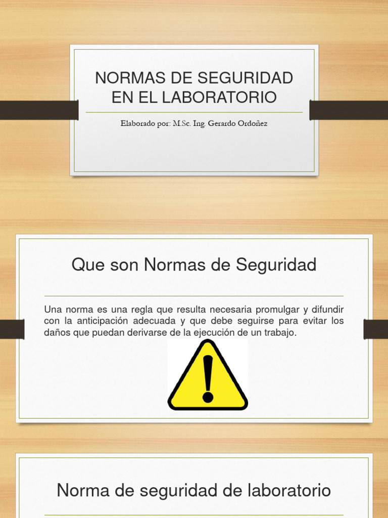 Normas de Seguridad en El Laboratorio 2020 | PDF | Salud y bienestar