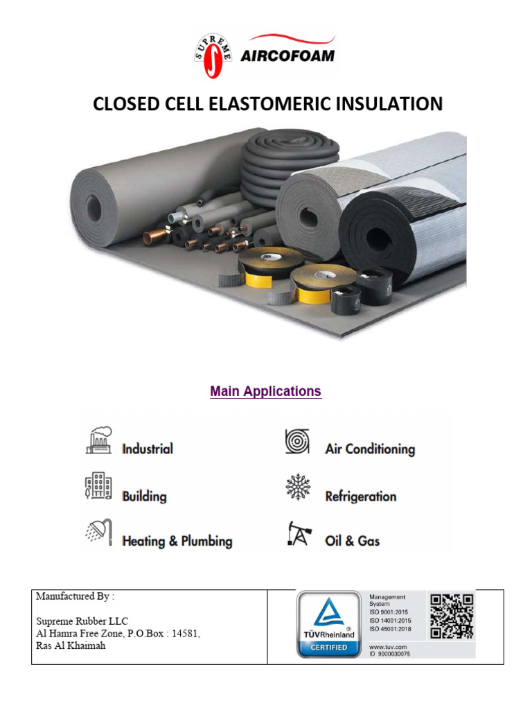 Supreme Aircofoam Insulation Overview | PDF | Thermal Insulation ...
