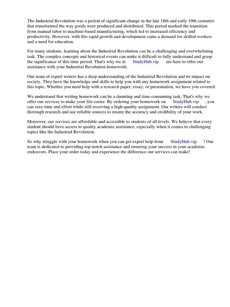 Industrial Revolution Homework Help | PDF | Weaving | Industrial Revolution