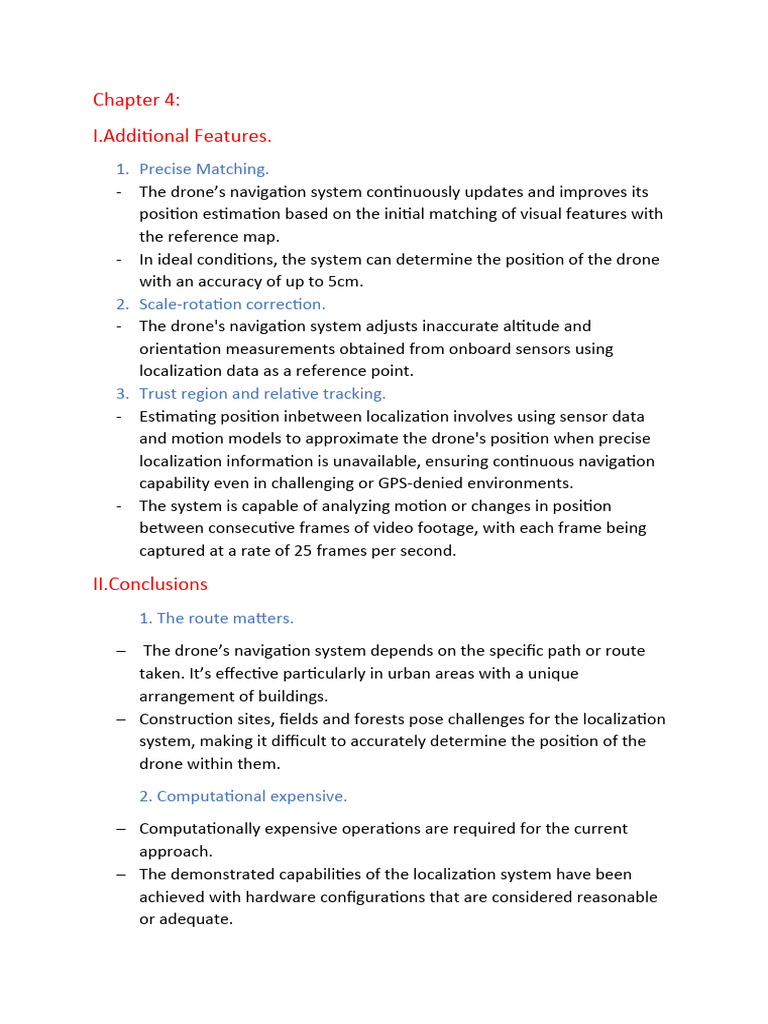 Drone Navigation System Features | PDF
