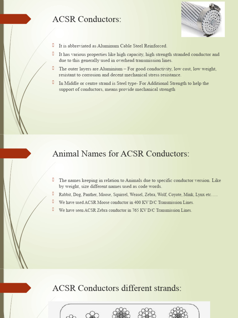 ACSR Conductor Names Relates To Animals!! | PDF