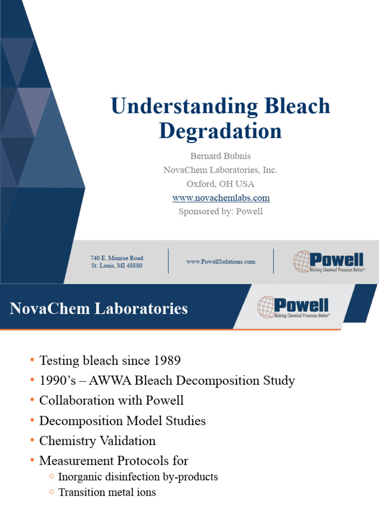 Bleach Degradation: Chemistry Insights | PDF | Perchlorate | Physical ...