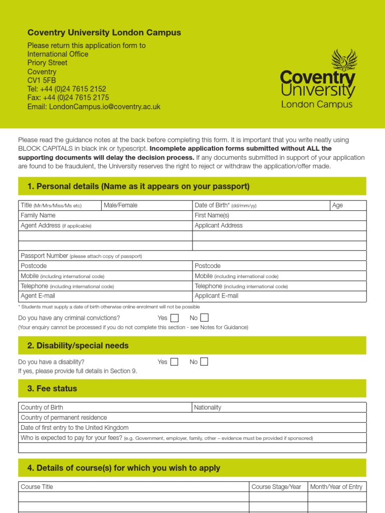 Editable CULC Application Form | PDF | University And College Admission ...