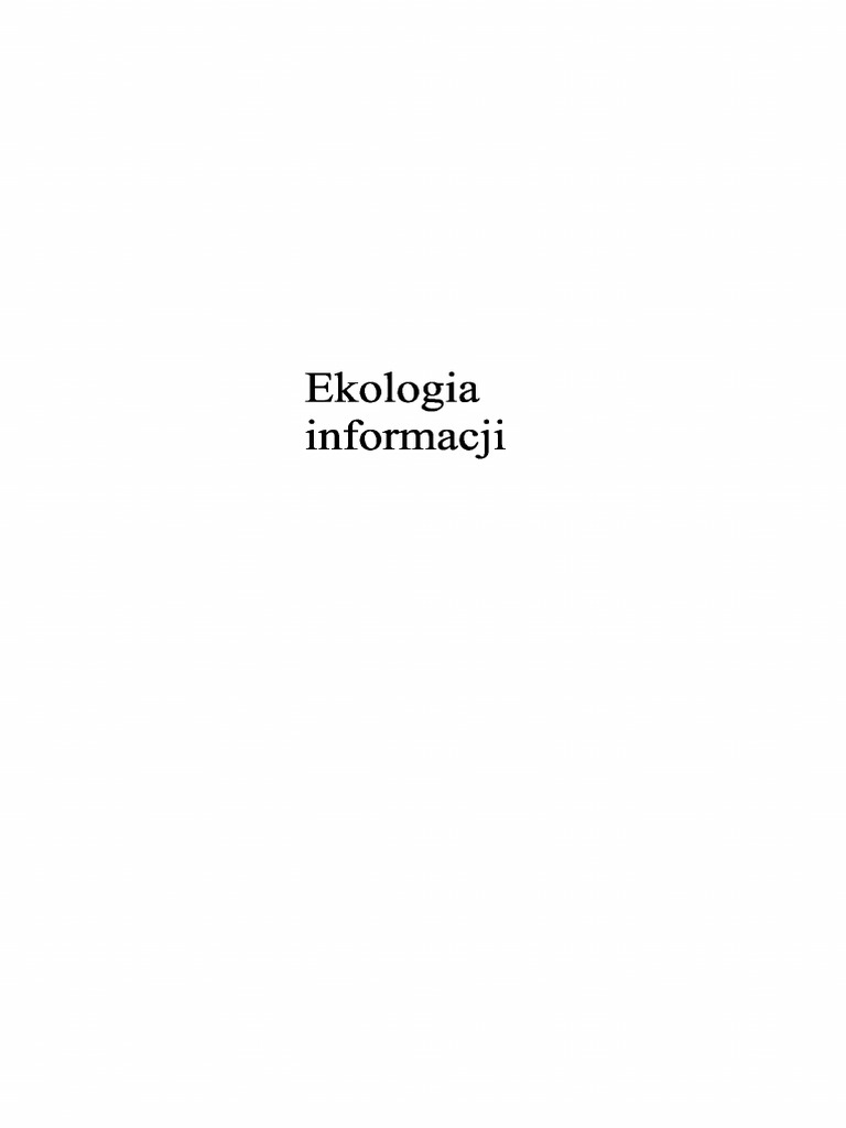 Babik Ekologia Informacji 2014 | PDF