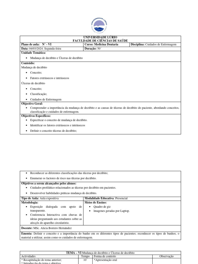 Tema VI - Mudanca e Ulceras | PDF | Dor