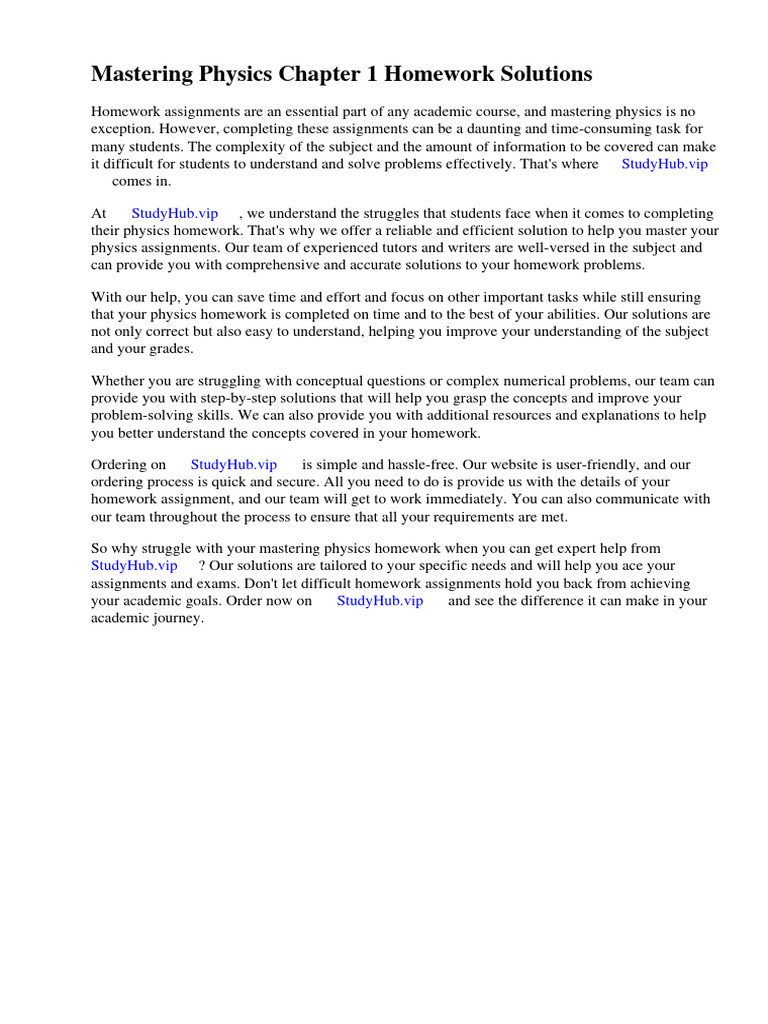 Mastering Physics Chapter 1 Homework Solutions | PDF | Advertising | Popular Culture & Media Studies