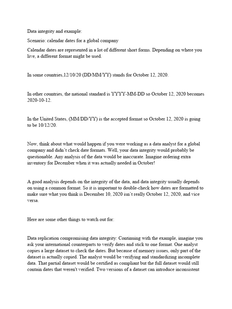 Data Integrity and Example | PDF | Databases | Data