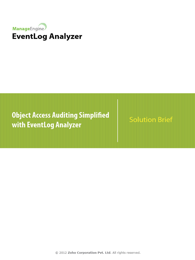 Eventlog Analyzer Object Access Auditing | PDF | Microsoft Windows | Computer File