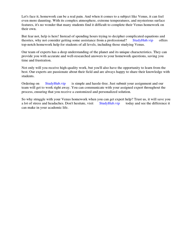 Venus Homework | PDF | Venus | Planets