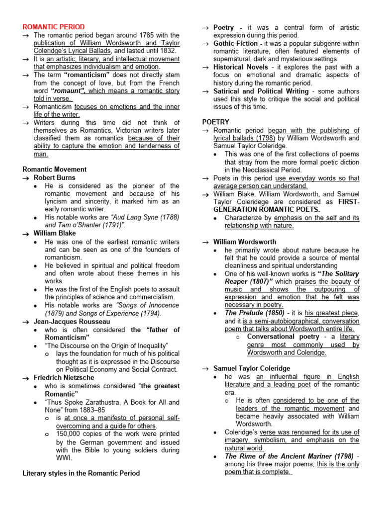 Overview of Romantic Poetry | PDF | Romanticism | Dr. Jekyll And Mr ...