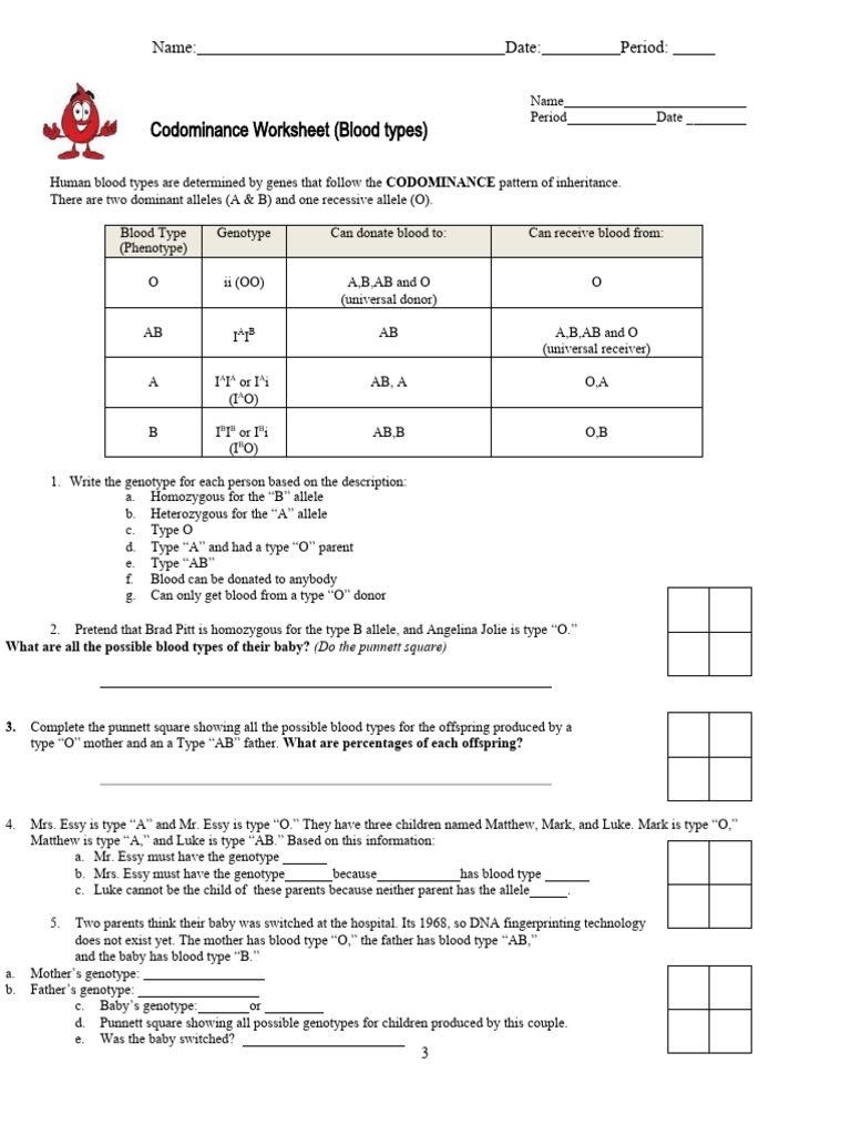 CoDominance_Worksheet_TASK_2 | PDF | Dominance (Genetics) | Allele