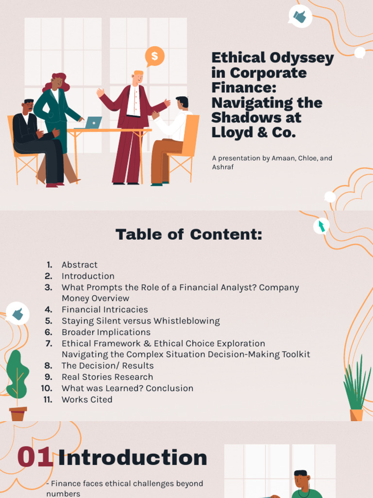 Ethical Odyssey in Corporate Finance - Navigating The Shadows at Lloyd ...