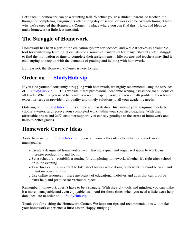 Homework Corner Ideas | PDF | Homework | Bedroom