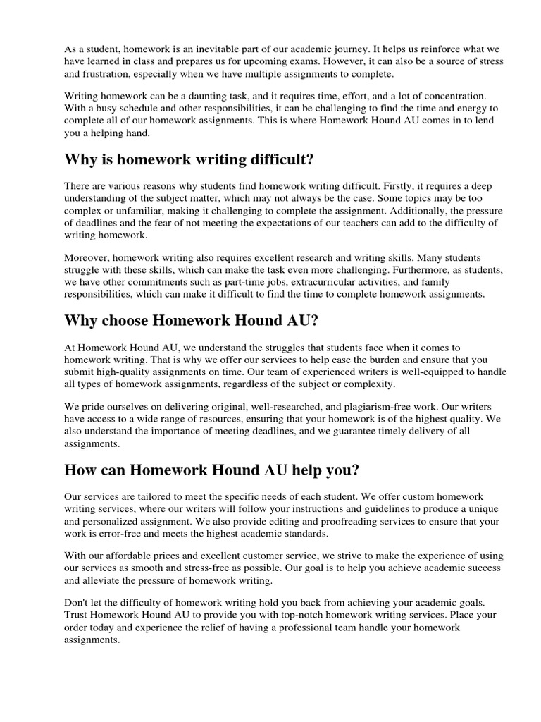 Homework Hound Au Student | PDF | Teachers | Homework