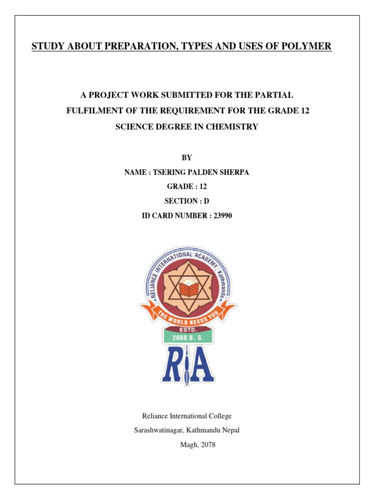 Chem-12-Polymer Chemistry | PDF | Polymers | Polymerization