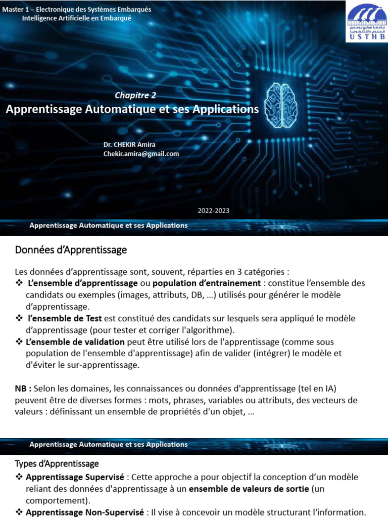 Chapitre2-Apprentissage Automatique | PDF | Apprentissage automatique | Régression linéaire