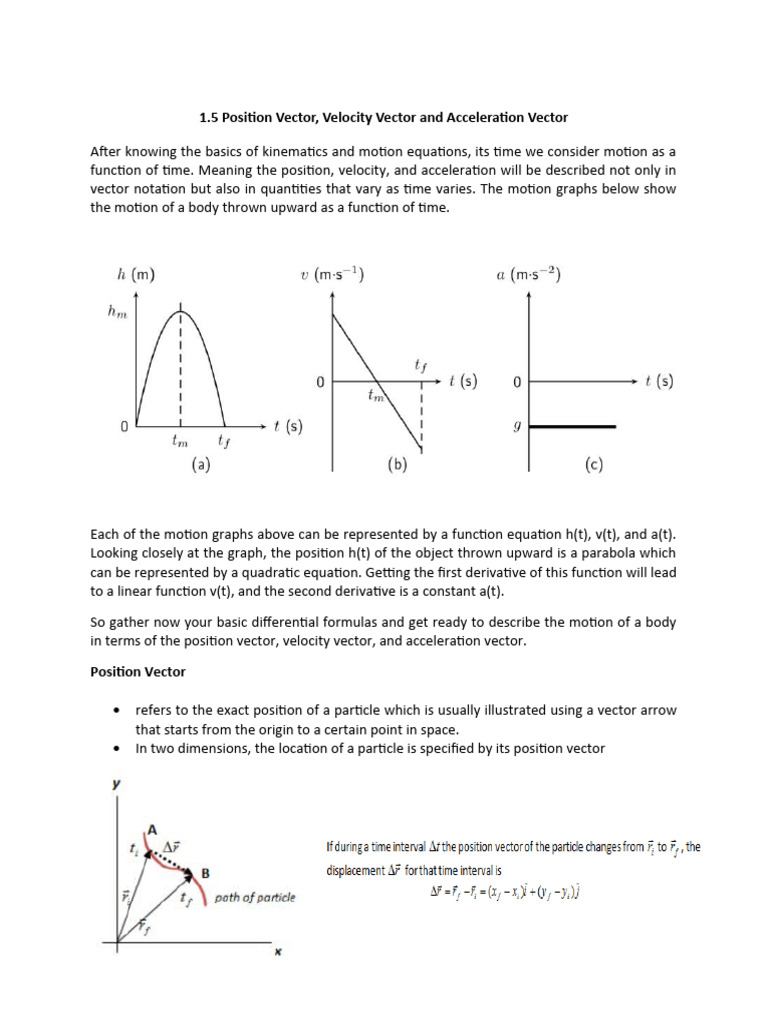 Kinematics: Position, Velocity, Acceleration | PDF | Science & Mathematics