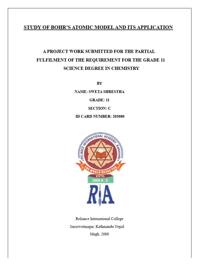 Bohrs Atomic Model and Its Application 1 | PDF | Atomic Orbital | Electron