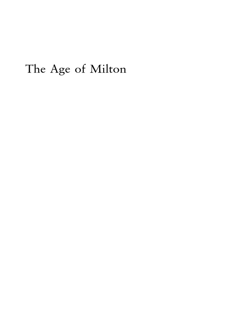 Hager, Alan - The Age of Milton | PDF | John Milton