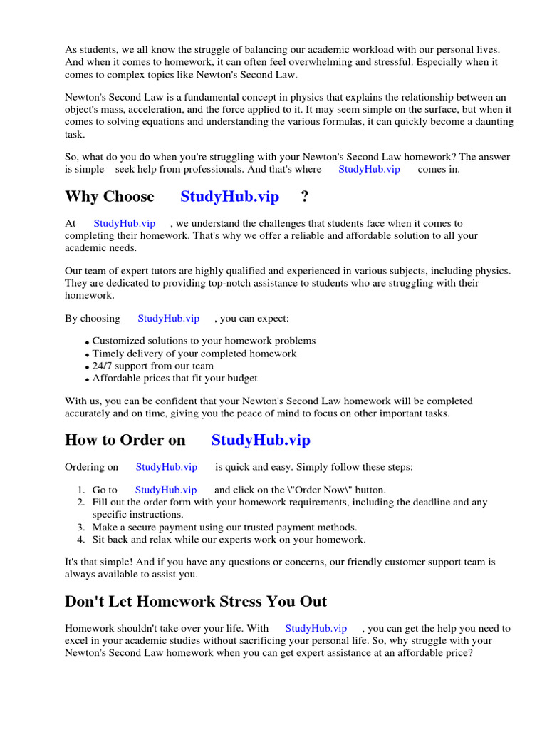 Newtons Second Law Homework | PDF | Force | Newton's Laws Of Motion Newtons Second Law Homework | PDF | Force | Newton's Laws Of Motion