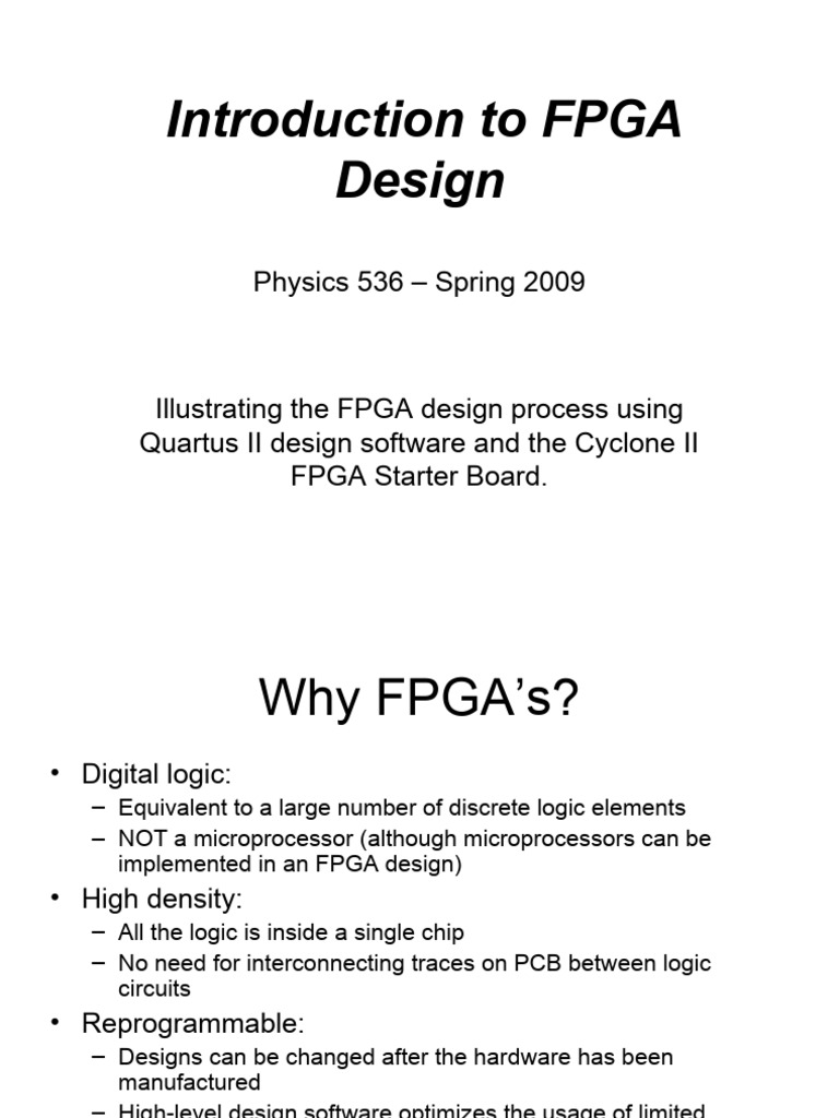 Fpga Tutorial 2009 Pdf Field Programmable Gate Array Logic Gate