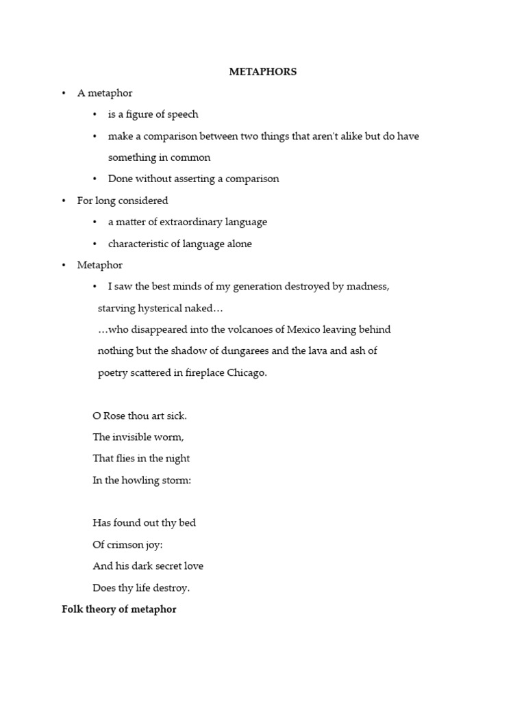 4 - Use of Metaphors | PDF | Metaphor | Experience