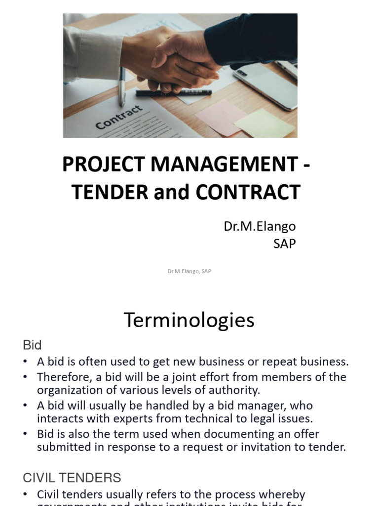 Project Management - Tender and Contract_final (1) | PDF | Architect ...