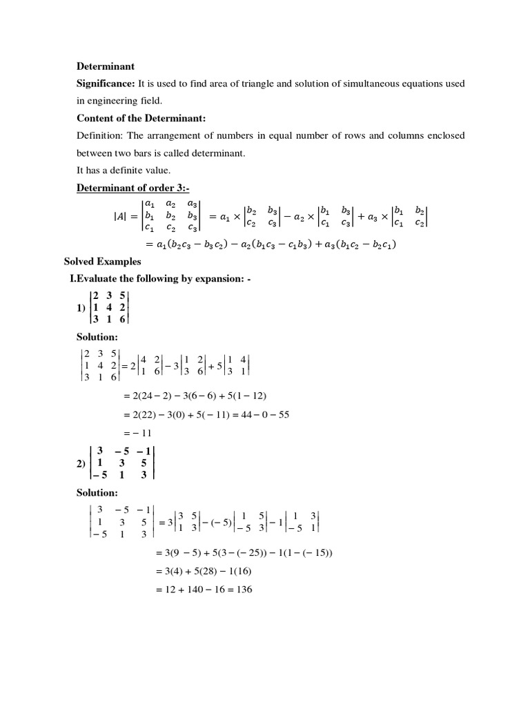 Determinant | PDF | Determinant | Equations Determinant | PDF | Determinant | Equations