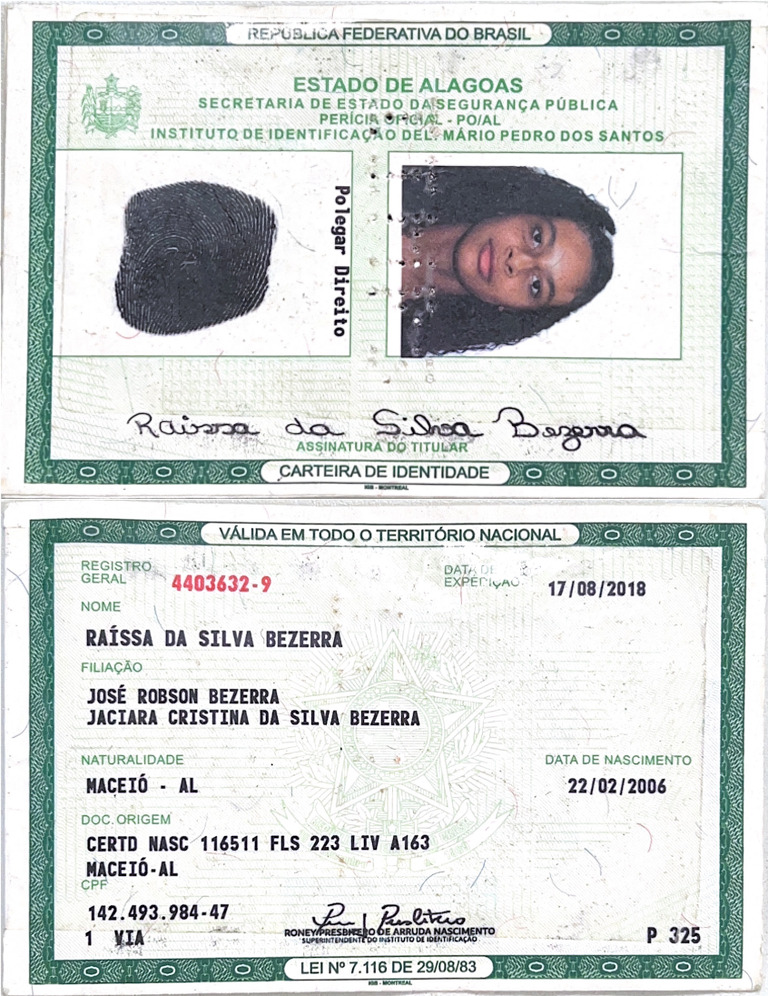Identidade - Raissa Da Silva Bezerra | PDF