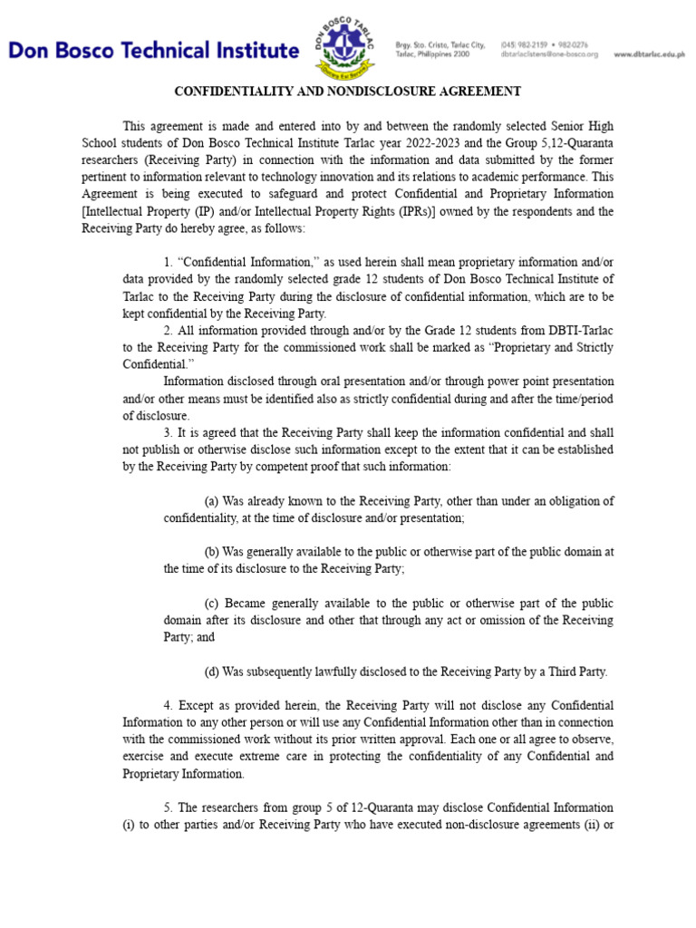 Confidentiality Letter | PDF | Arbitration | Non Disclosure Agreement