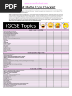 02 - GCSE Maths Topic Checklist - Higher (Getting Ready For Paper 3 ...