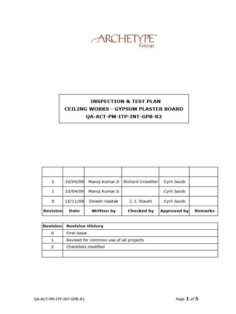 Ceiling Works - Gypsum Plaster Board | PDF | Drywall | Screw
