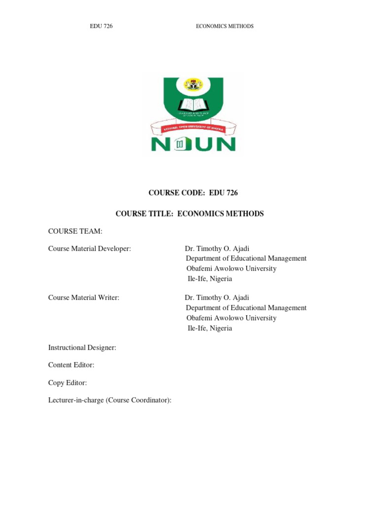 EDU726 Economics Methods | PDF | Economics | Teaching Method