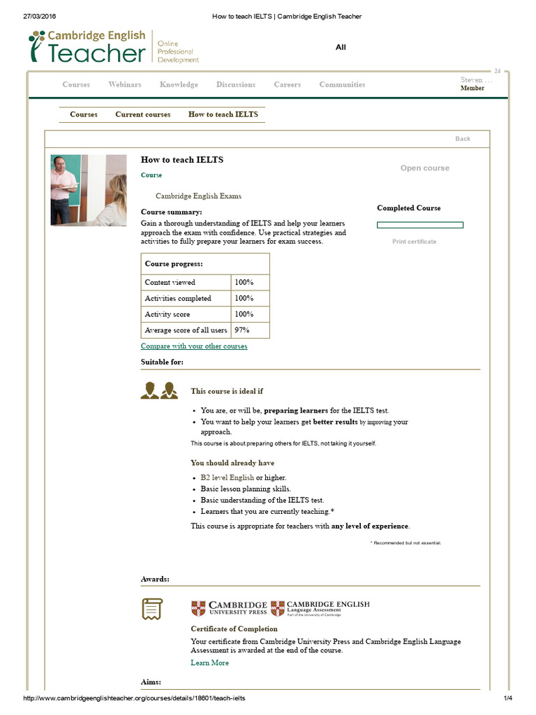 How To Teach IELTS - Cambridge English Teacher | PDF | International ...