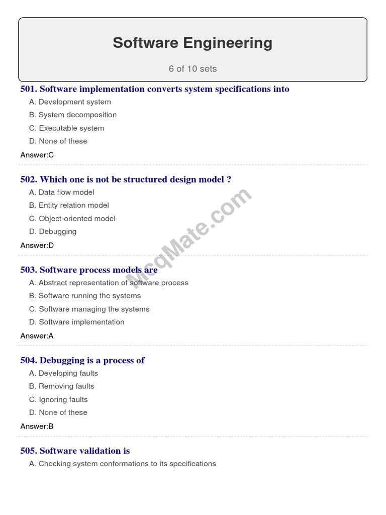 Software-Engineering (Set 6) | PDF | System | Software