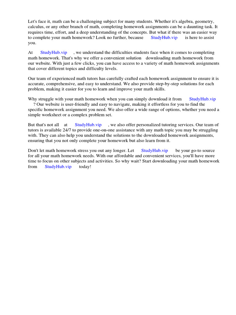 Math Homework Download Pdf Homework Mathematics
