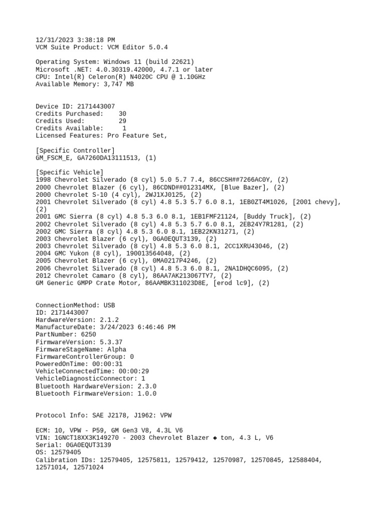 VCM Editor 5.0.4 Vehicle Diagnostics | PDF | Computers