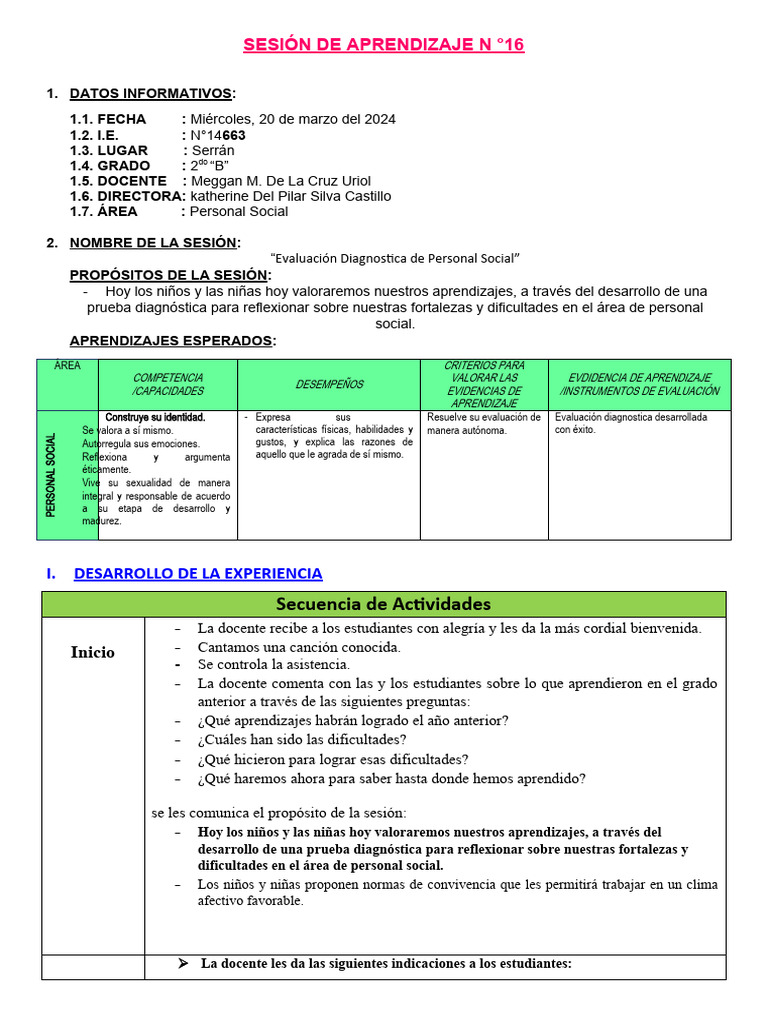 Sesión de Aprendizaje N°08 | Descargar gratis PDF | Evaluación | Aprendizaje