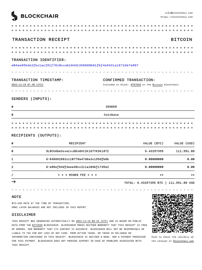 Bitcoin Transaction Receipt Details | PDF | Bitcoin | Applications Of ...